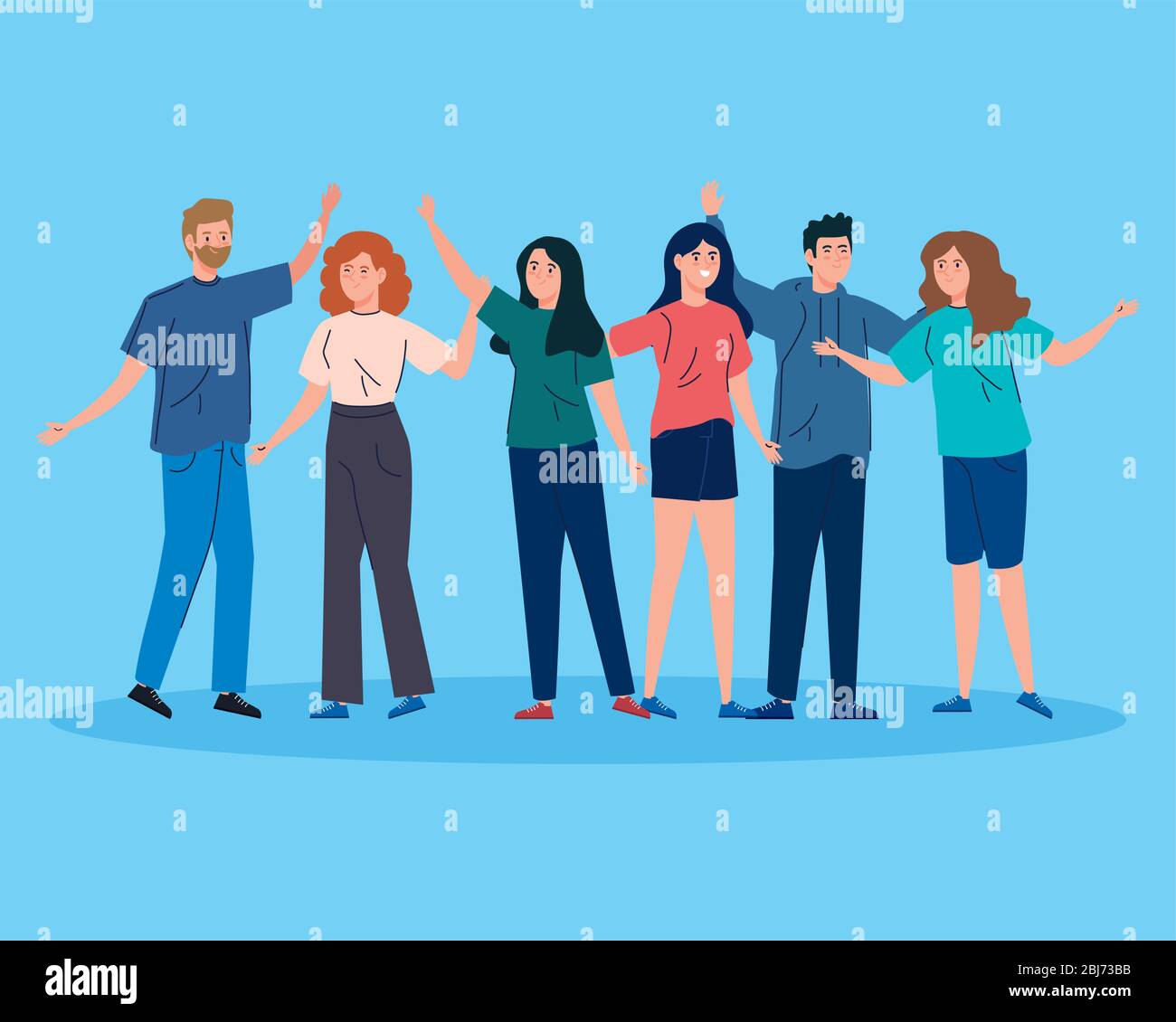 group young people together avatar characters Stock Vector Image & Art ...