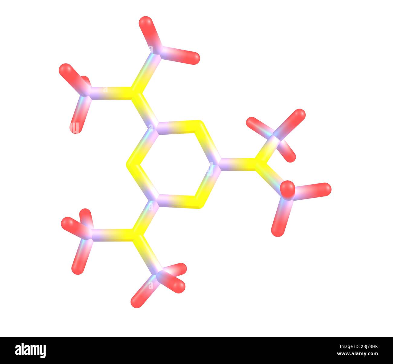 A model of a molecule of Altretamine (Hexalen). It is used as a cancer ...