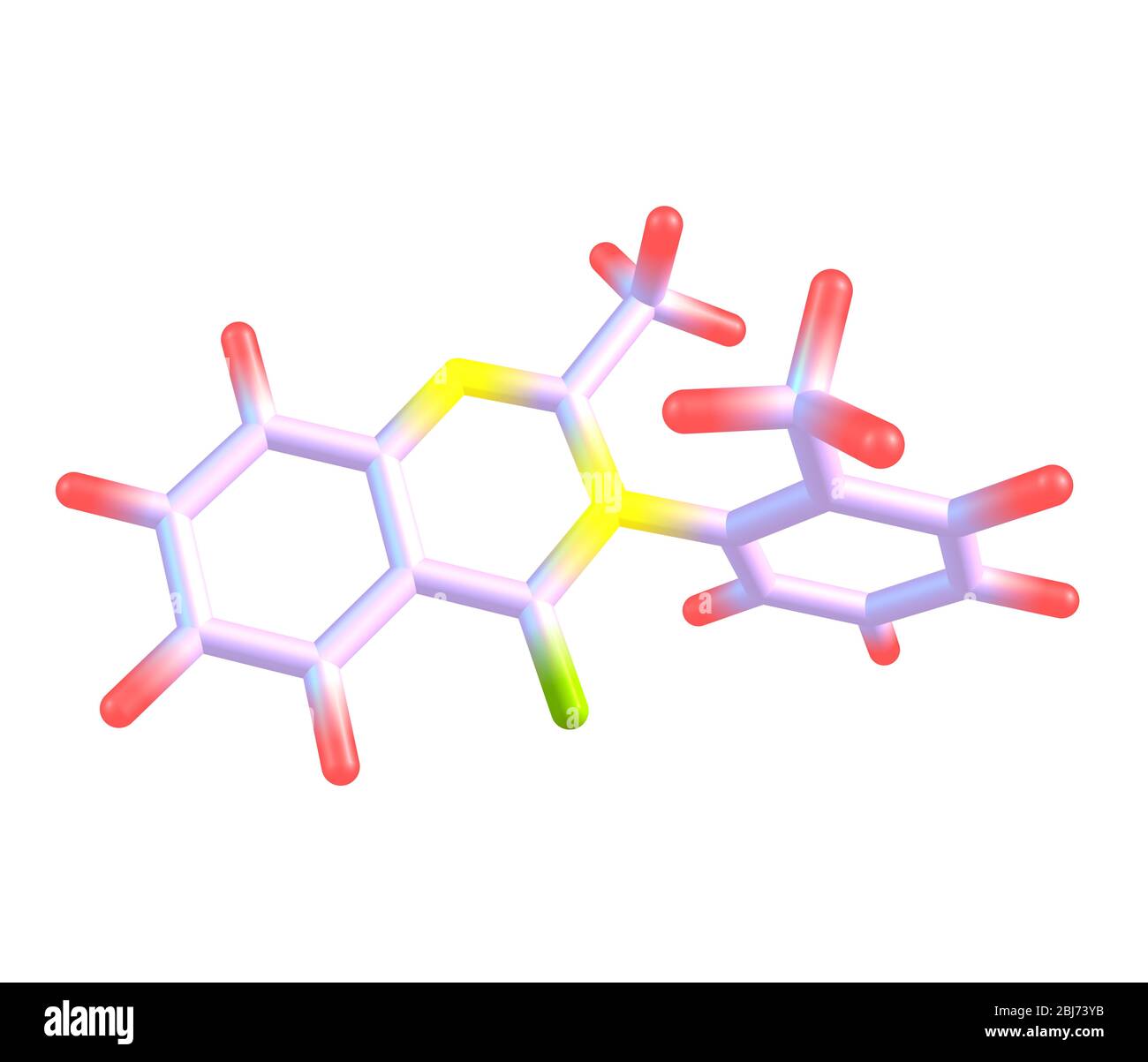 A model of Methaqualone, a hypnotic or soporific drug used to treat ...