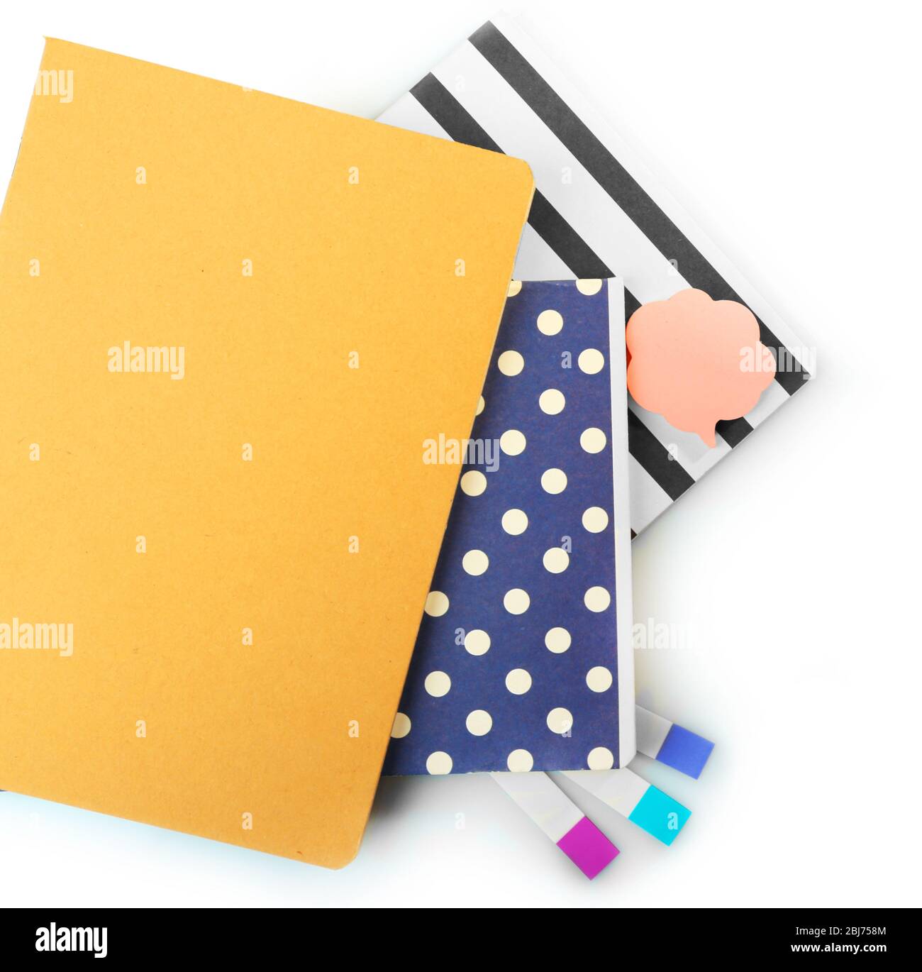 A pile of stylish notebooks, isolated on white background Stock Photo ...