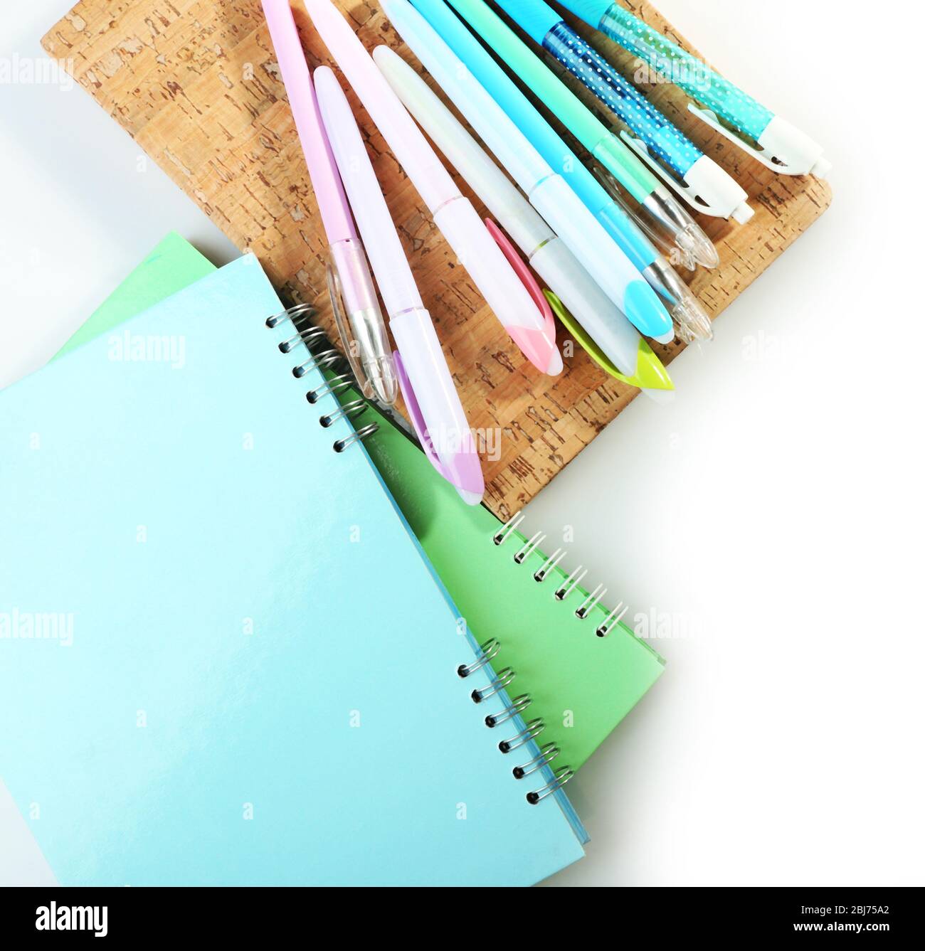 Pile notebooks and pens hi-res stock photography and images - Alamy