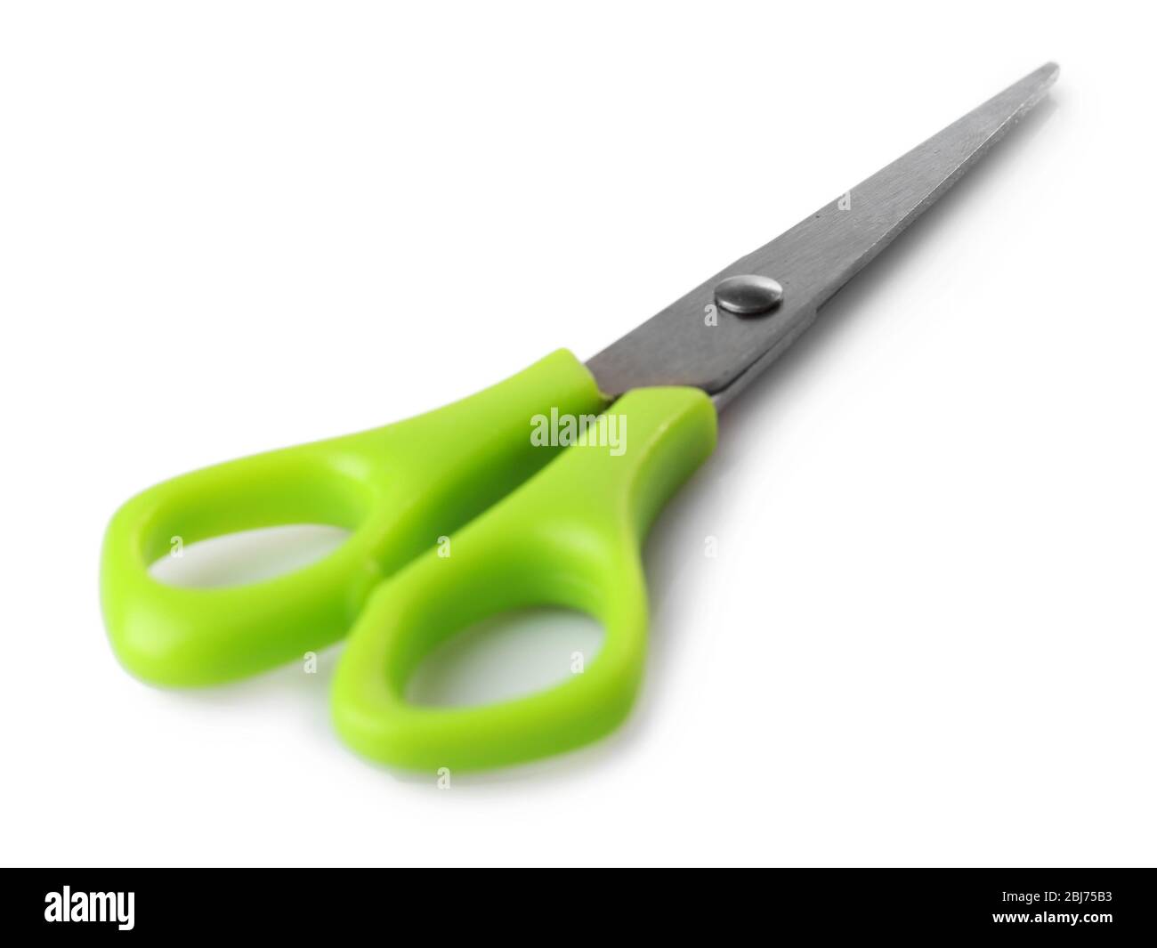 Green scissors isolated on white background Stock Photo - Alamy