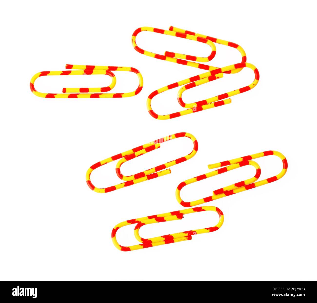 Collection of colourful paper clips, isolated on white Stock Photo - Alamy