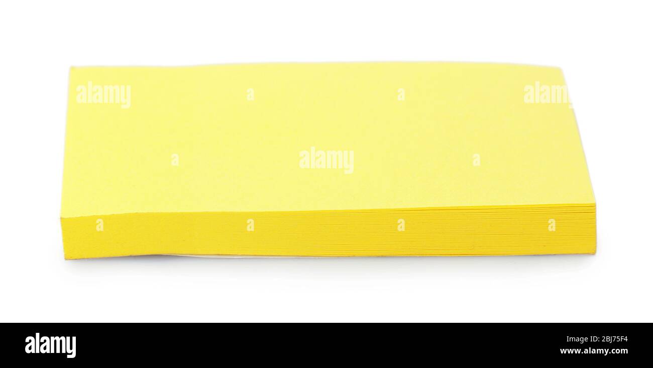 Yellow stick-notes, isolated on white background Stock Photo - Alamy