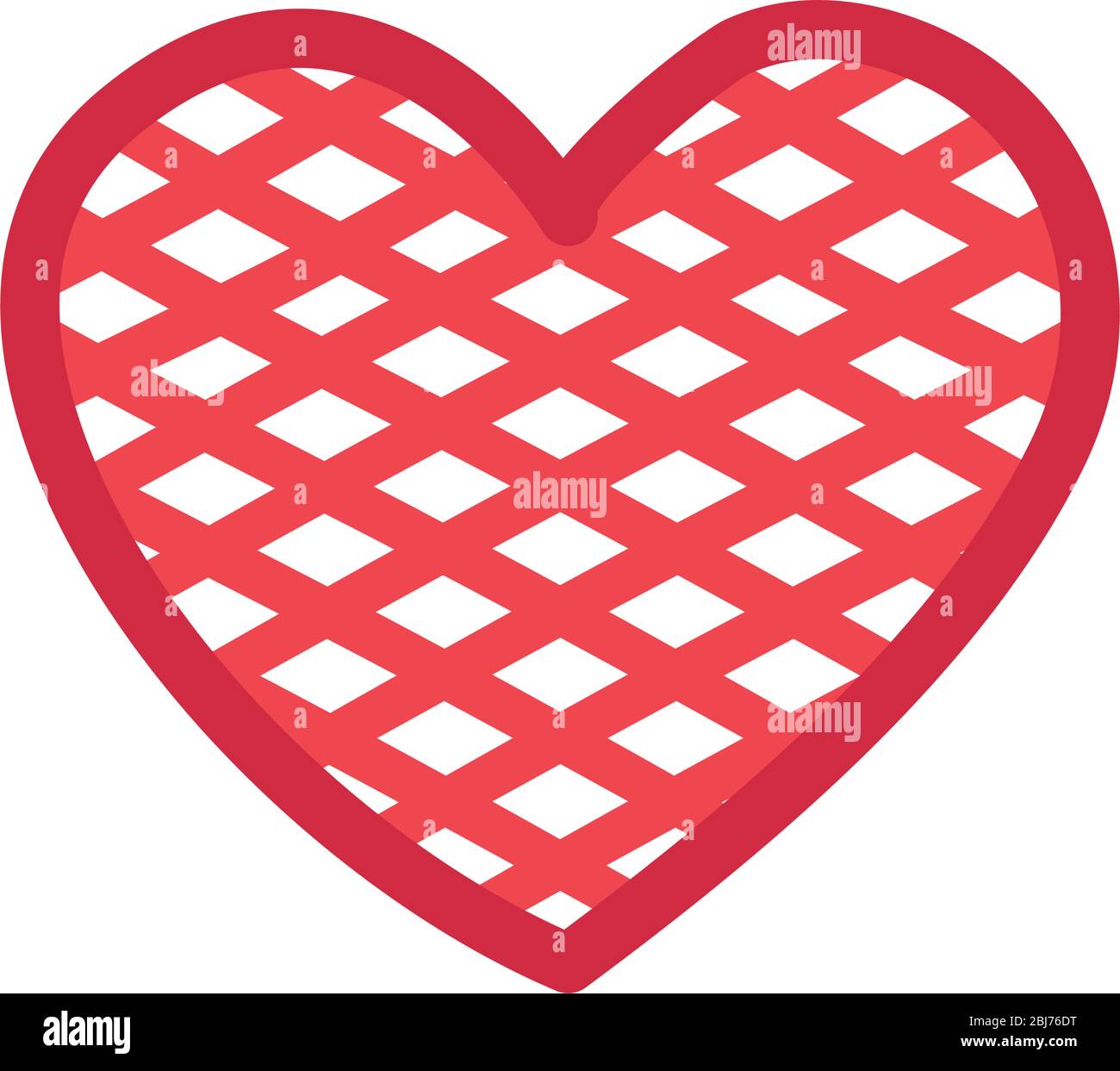 Squared heart flat style icon design of love passion and romantic theme ...