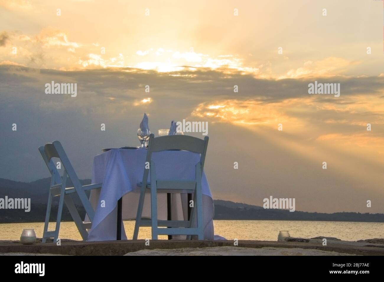 Romantic Sunset Dinner Stock Photo - Alamy