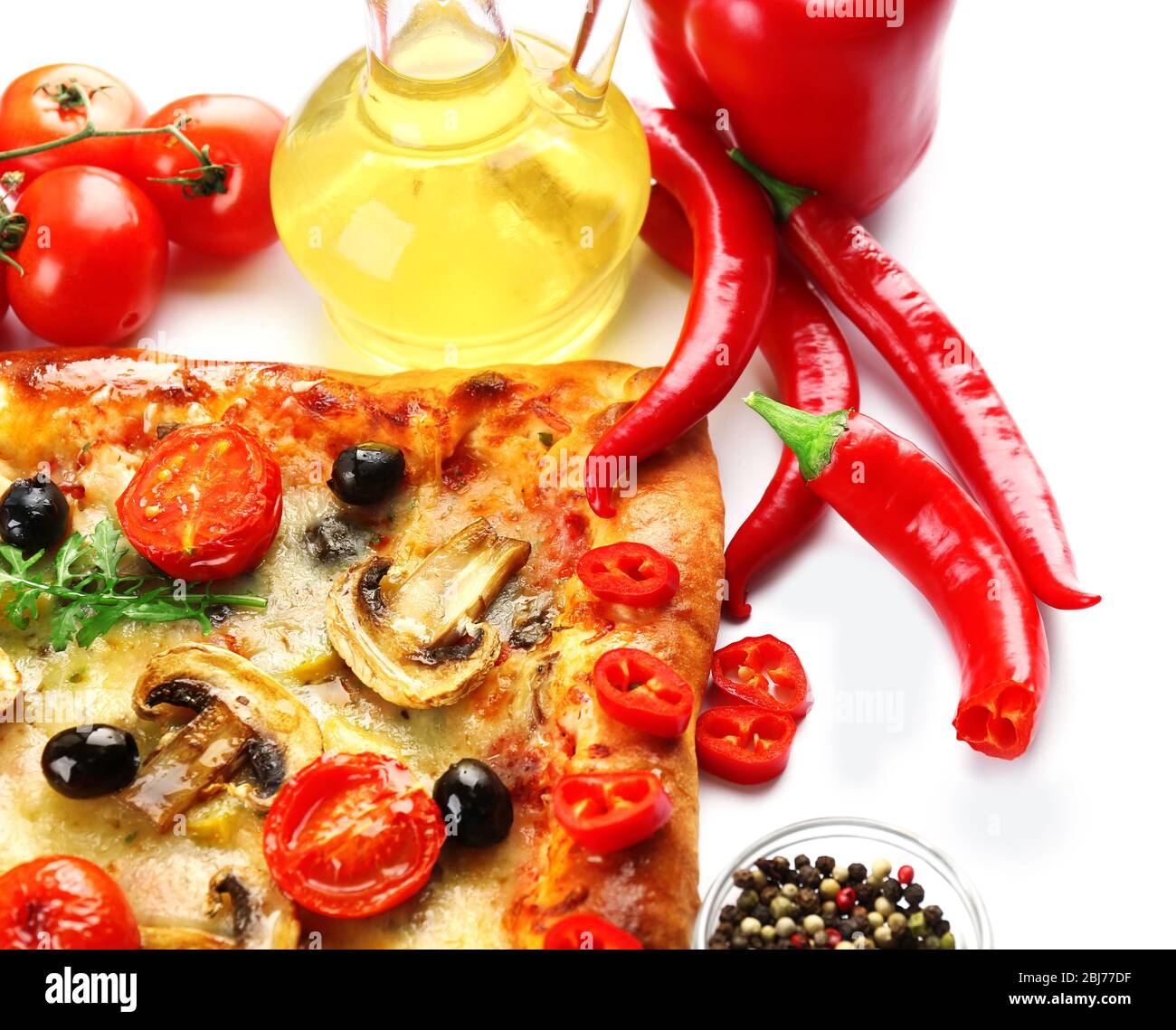 Freshly homemade pizza isolated on white Stock Photo - Alamy
