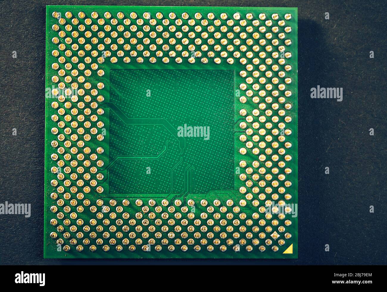 Computer processor on brown background Stock Photo - Alamy