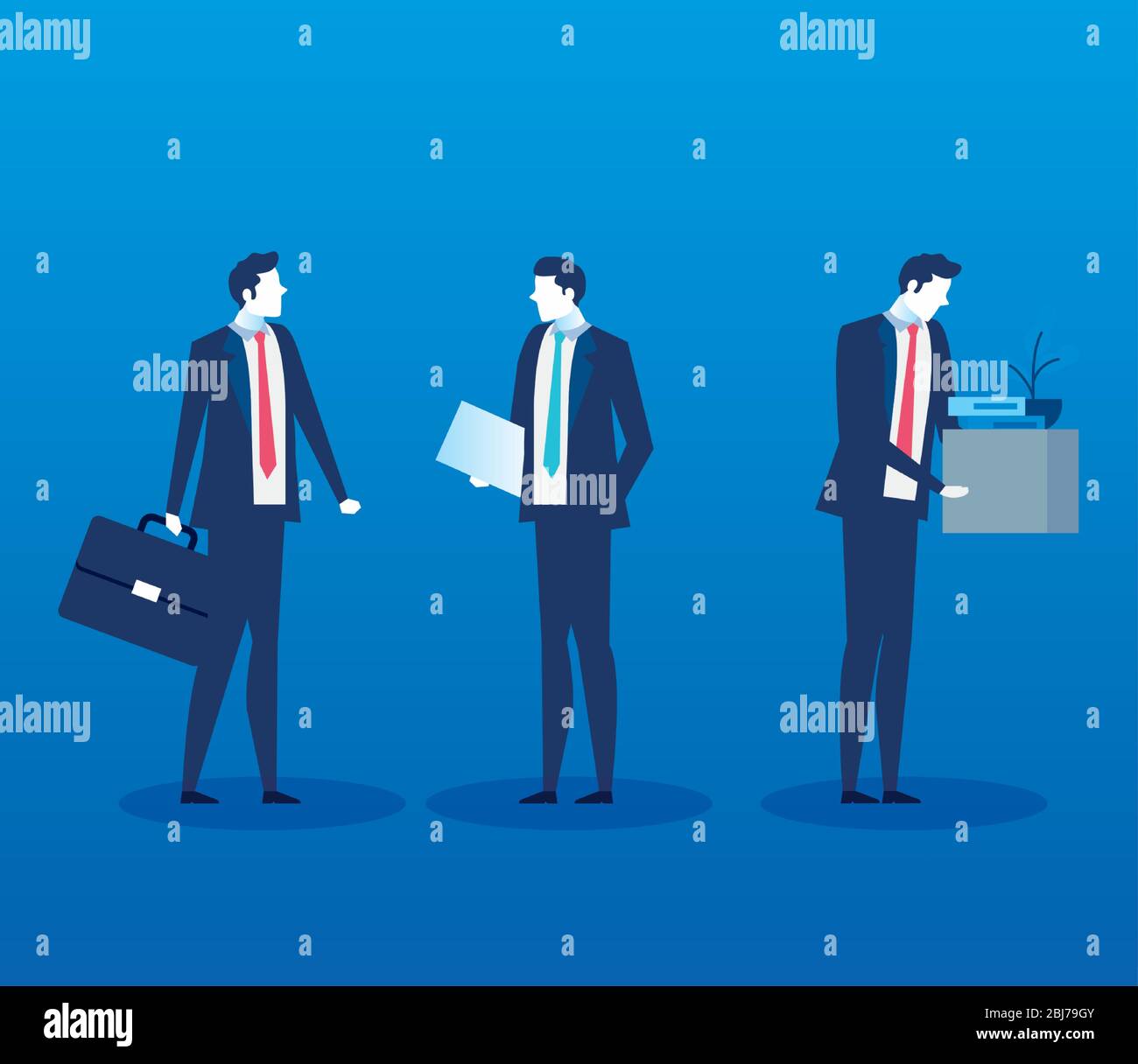 group of businessmen unemployed avatar characters Stock Vector Image ...