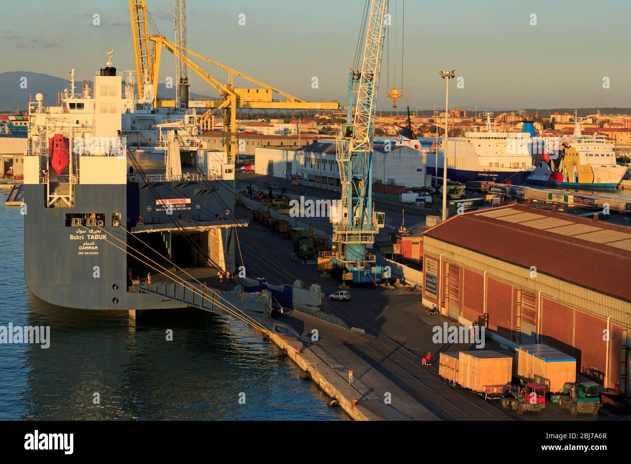 Ship, Livorno Port, Tuscany, Italy, Europe Stock Photo - Alamy