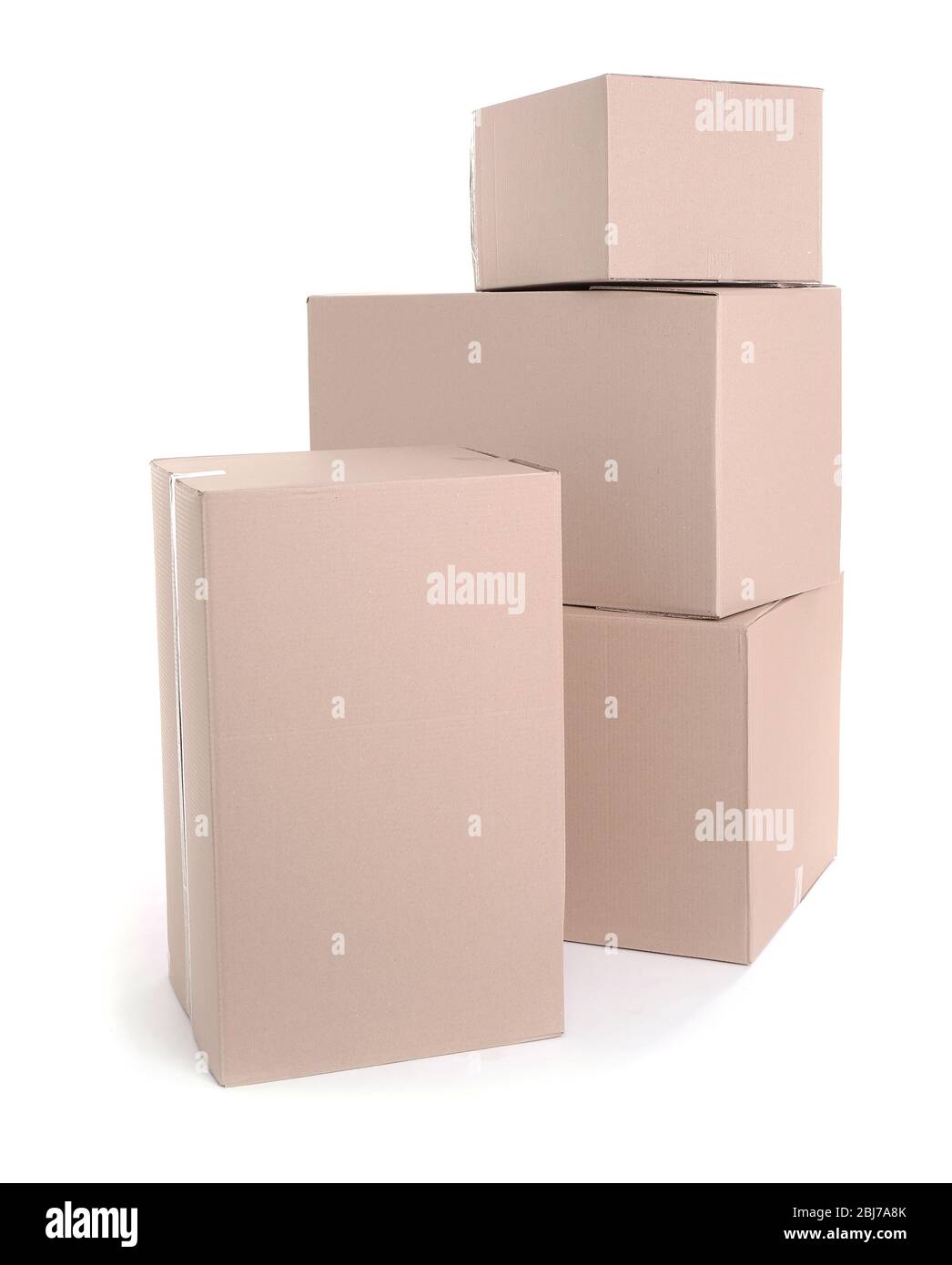 Set of cardboard boxes isolated on white Stock Photo - Alamy