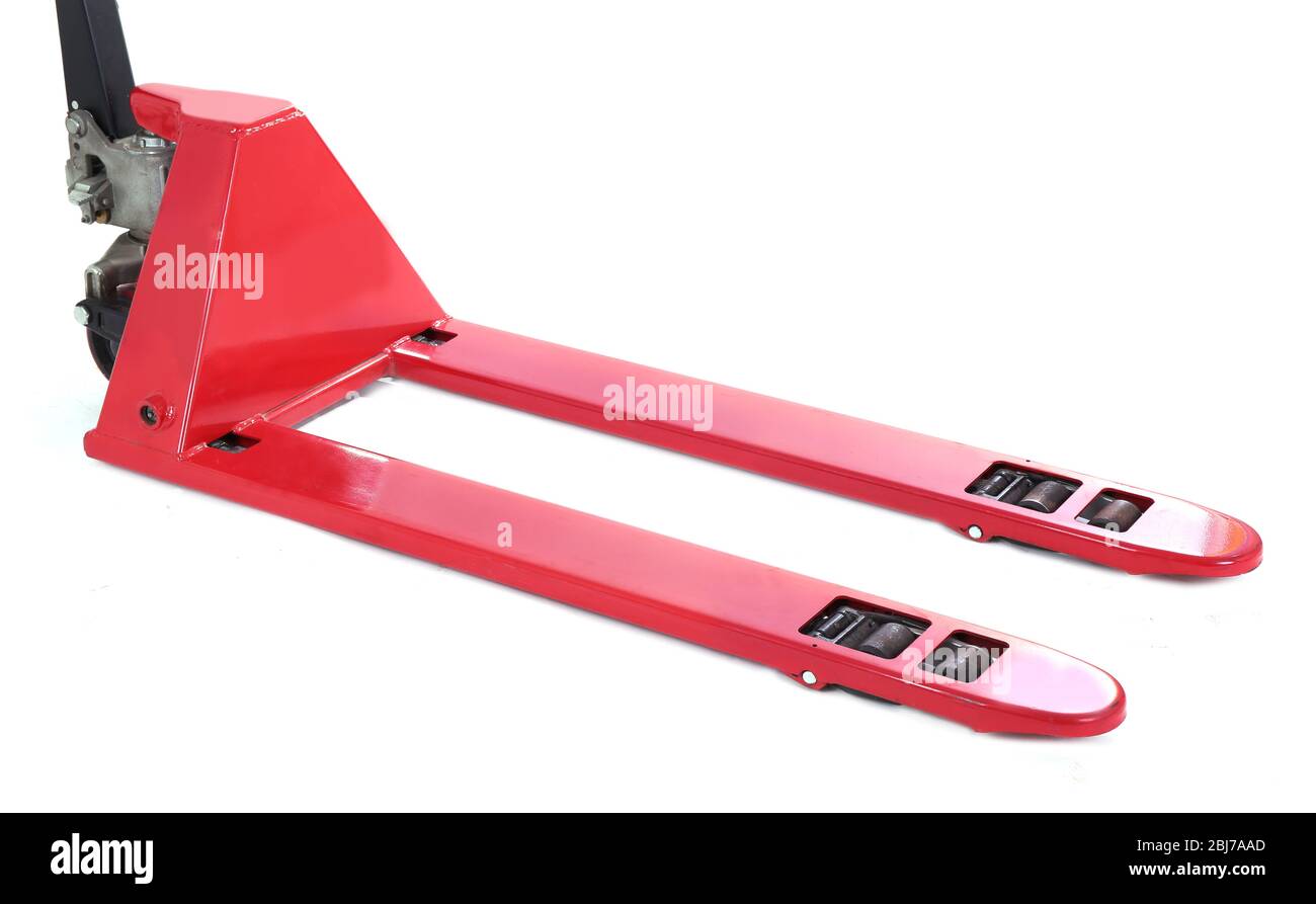Hand pallet truck, isolated on white Stock Photo - Alamy