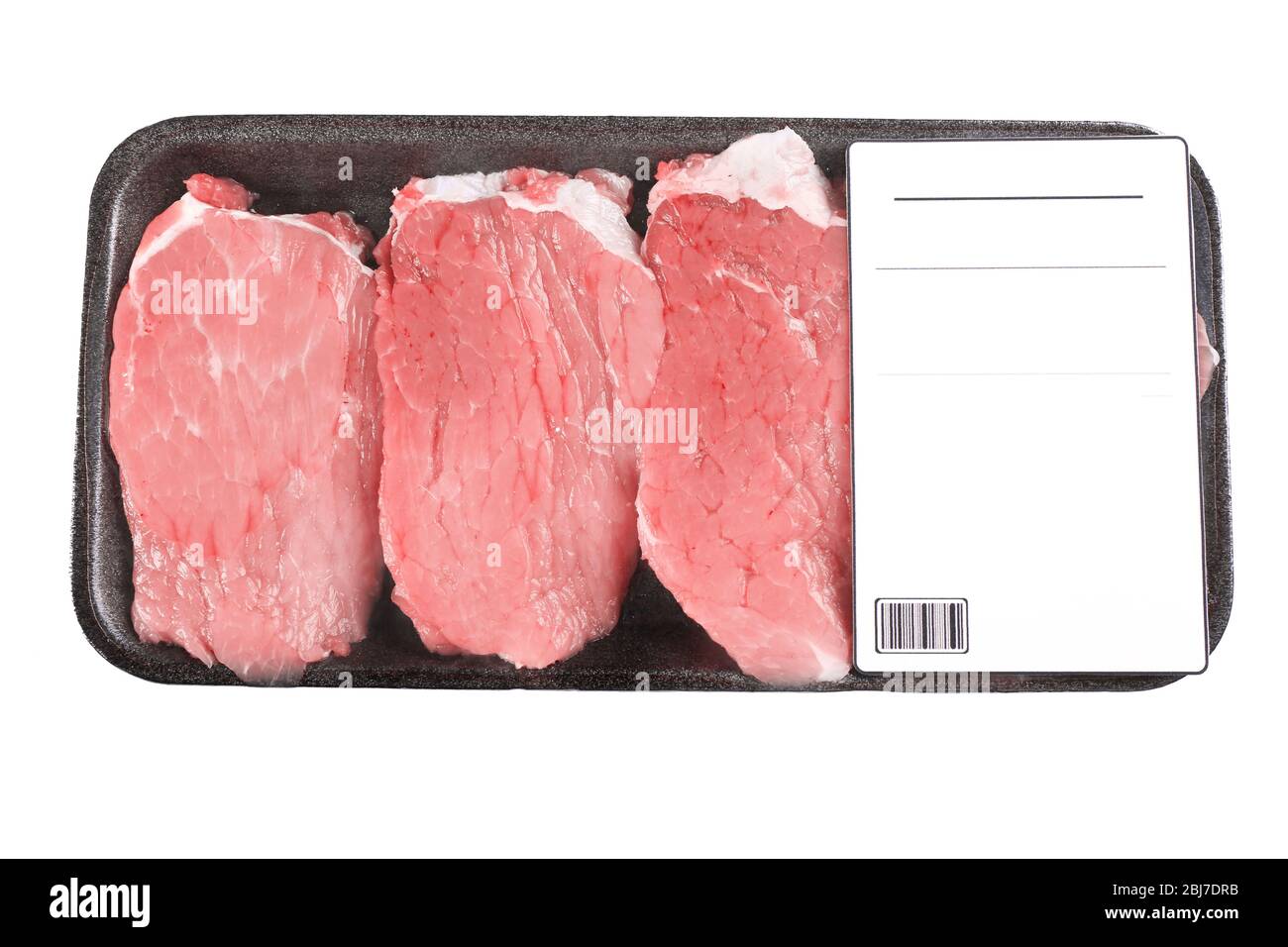 Packed pieces of beef meat, isolated on white Stock Photo - Alamy