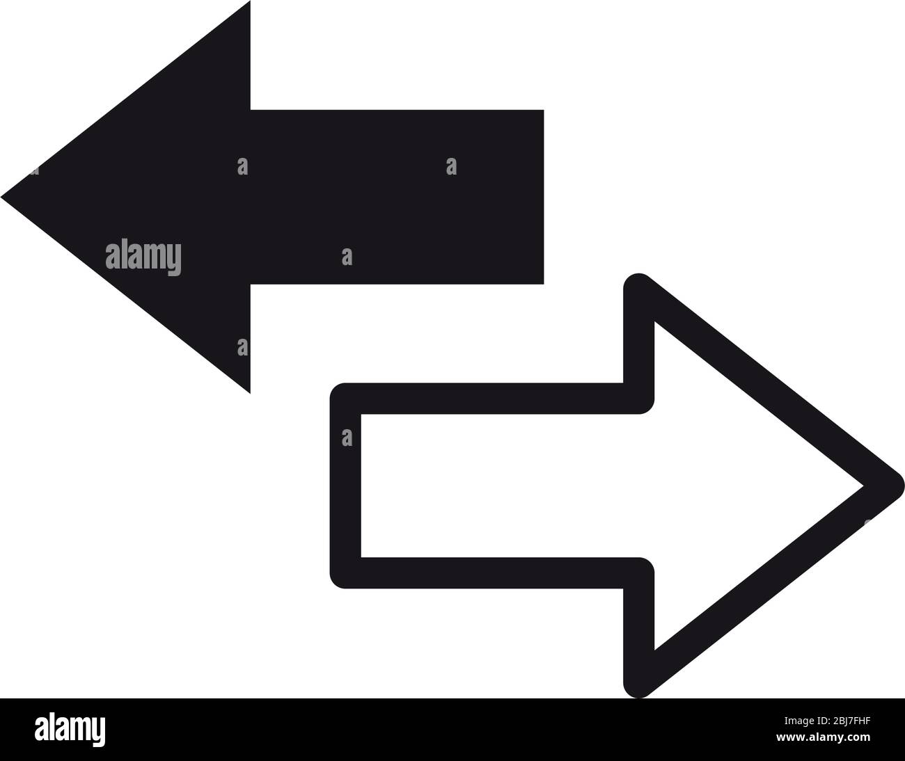 smartphone app buttons concept, arrows icon over white background ...