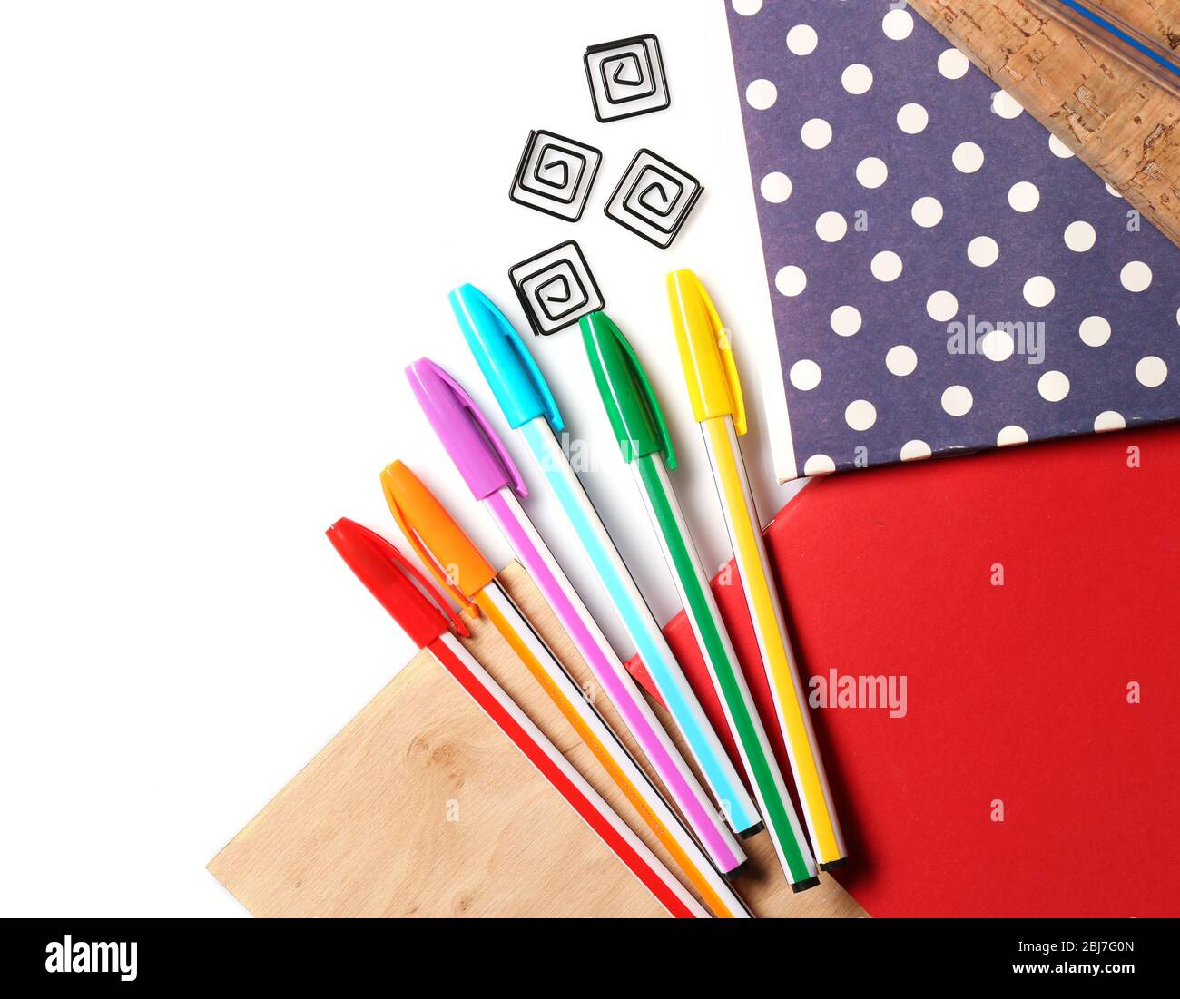 Set of stationery isolated on white Stock Photo - Alamy