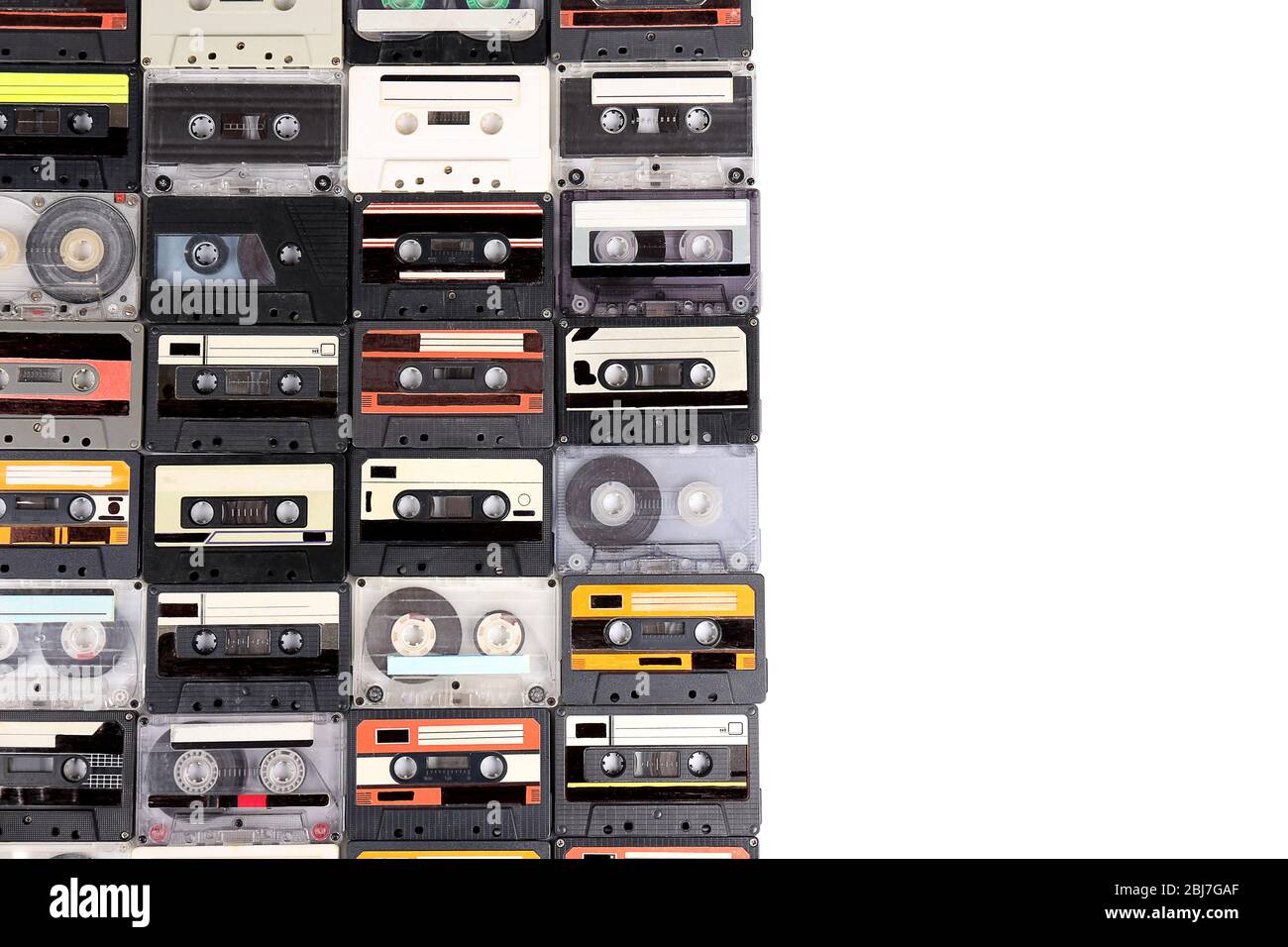 Collection of audio cassettes isolated on white Stock Photo - Alamy