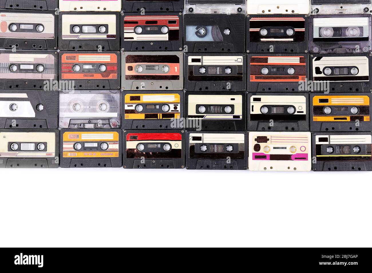 Collection of audio cassettes isolated on white Stock Photo - Alamy