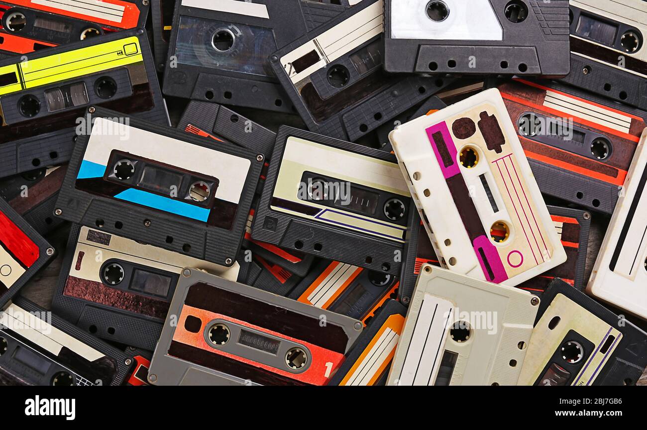 Collection of audio cassettes, closeup Stock Photo - Alamy