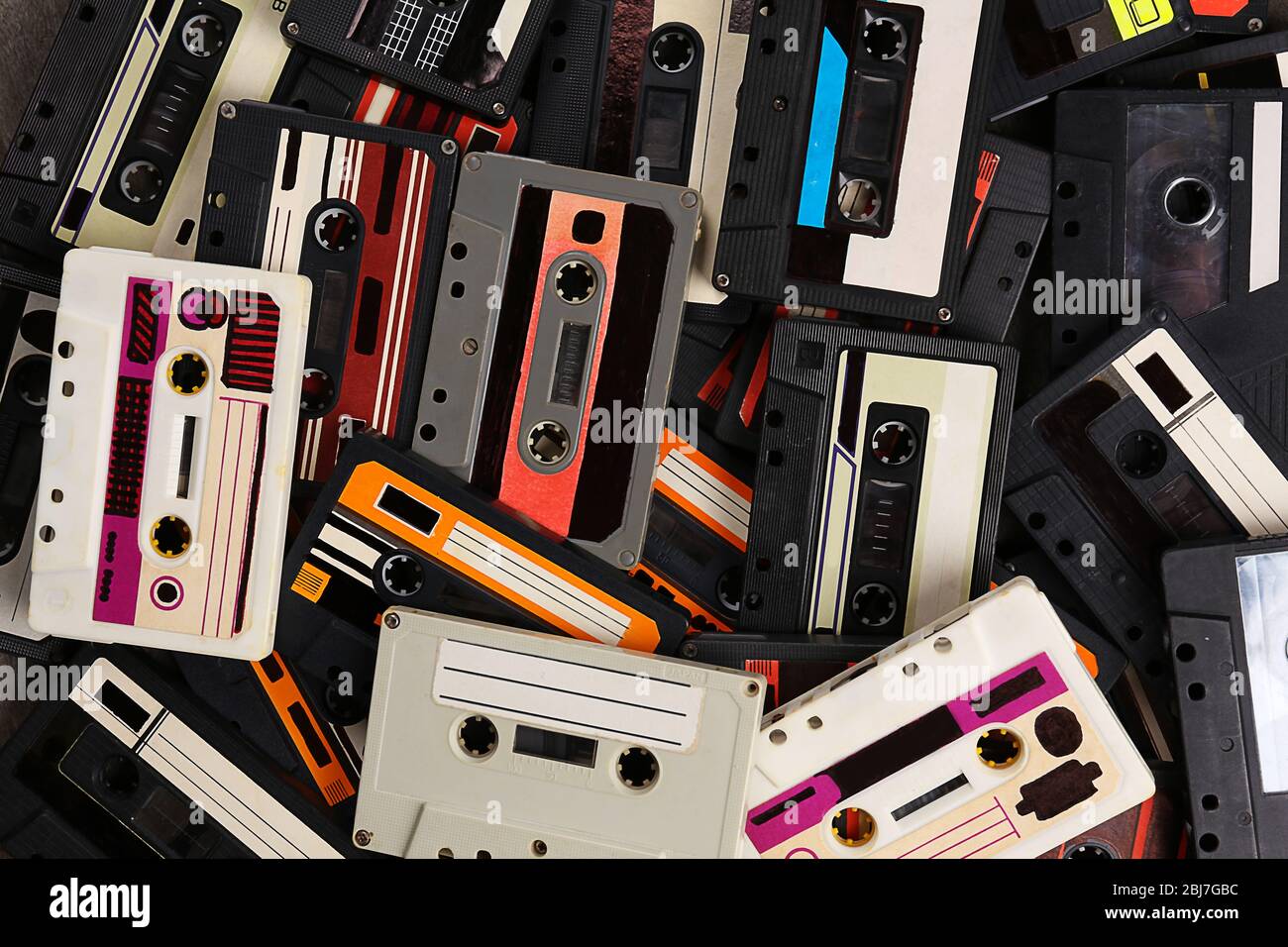 Collection magnetic tape audio cassettes hi-res stock photography and ...