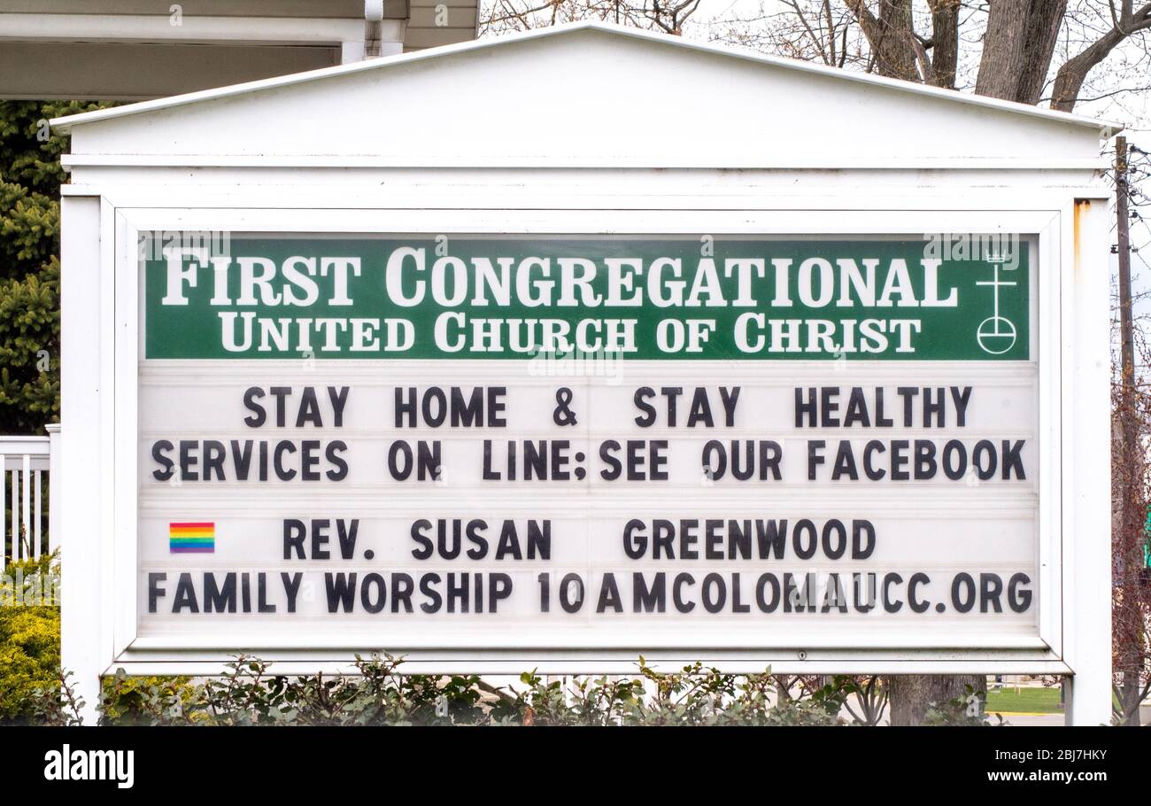 Church religion sign signboard hi-res stock photography and images - Alamy