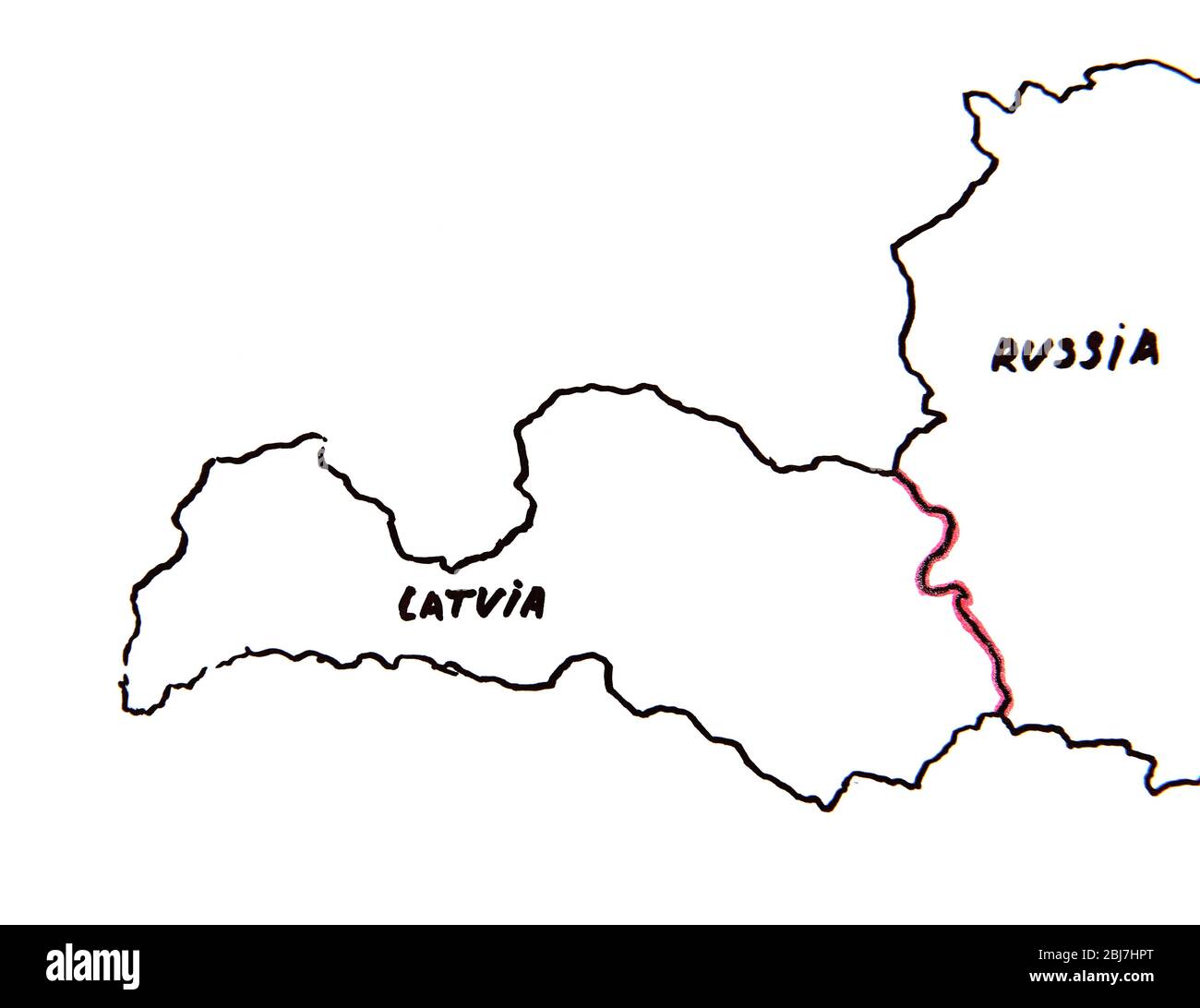 Map of Latvia and Russia - territorial dispute concept Stock Photo - Alamy