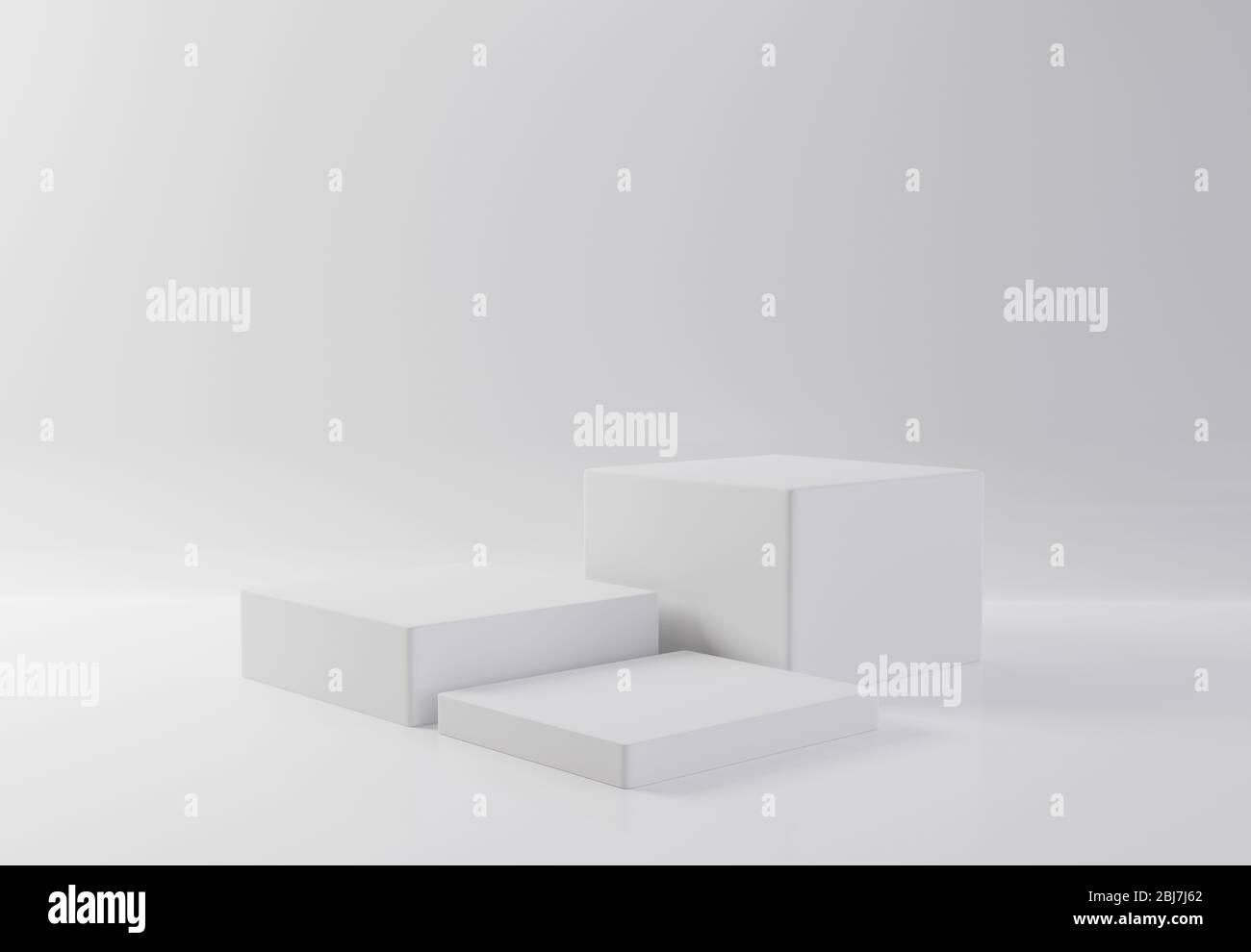 White rectangle cube product showcase table on isolate background ...