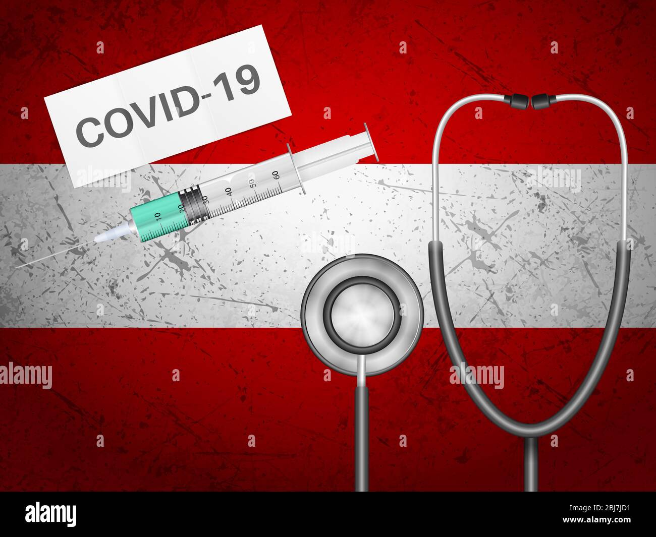 Medical equepment on Austria flag background. Vector illustration Stock ...