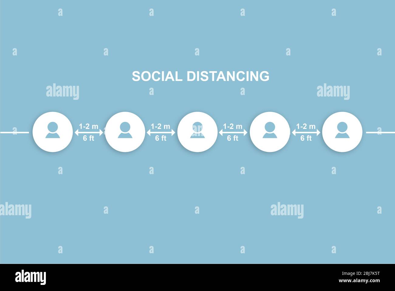 Symbol of social distancing icon in protective 1 m distance, epidemic ...