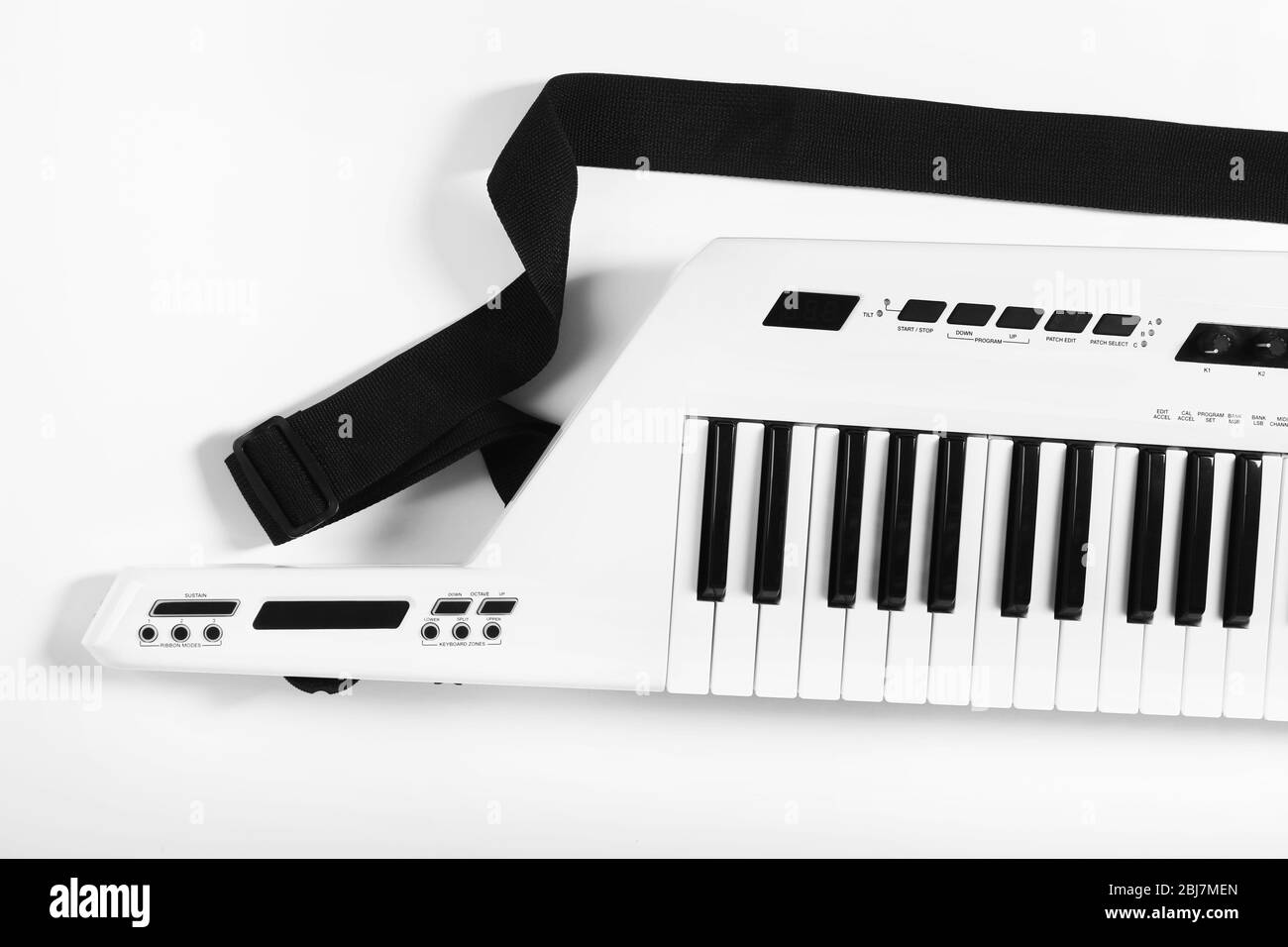 Keyboard of synthesizer closeup Stock Photo - Alamy
