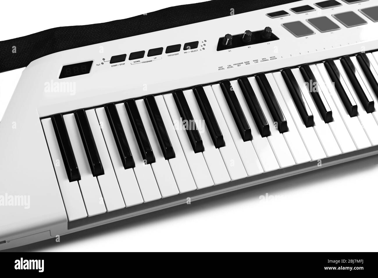 Keyboard of synthesizer closeup Stock Photo - Alamy