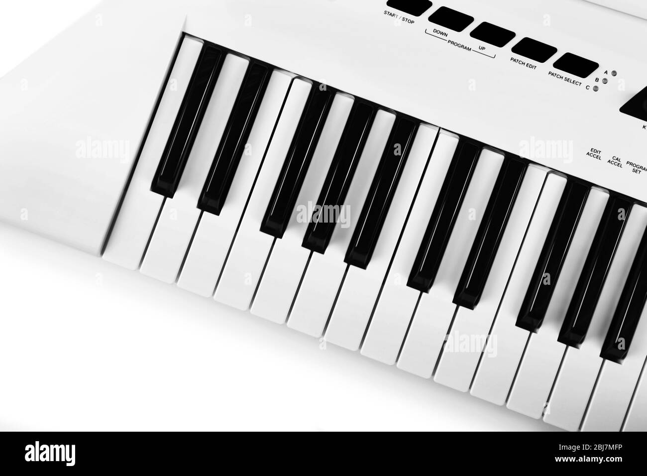 Keyboard of synthesizer closeup Stock Photo - Alamy