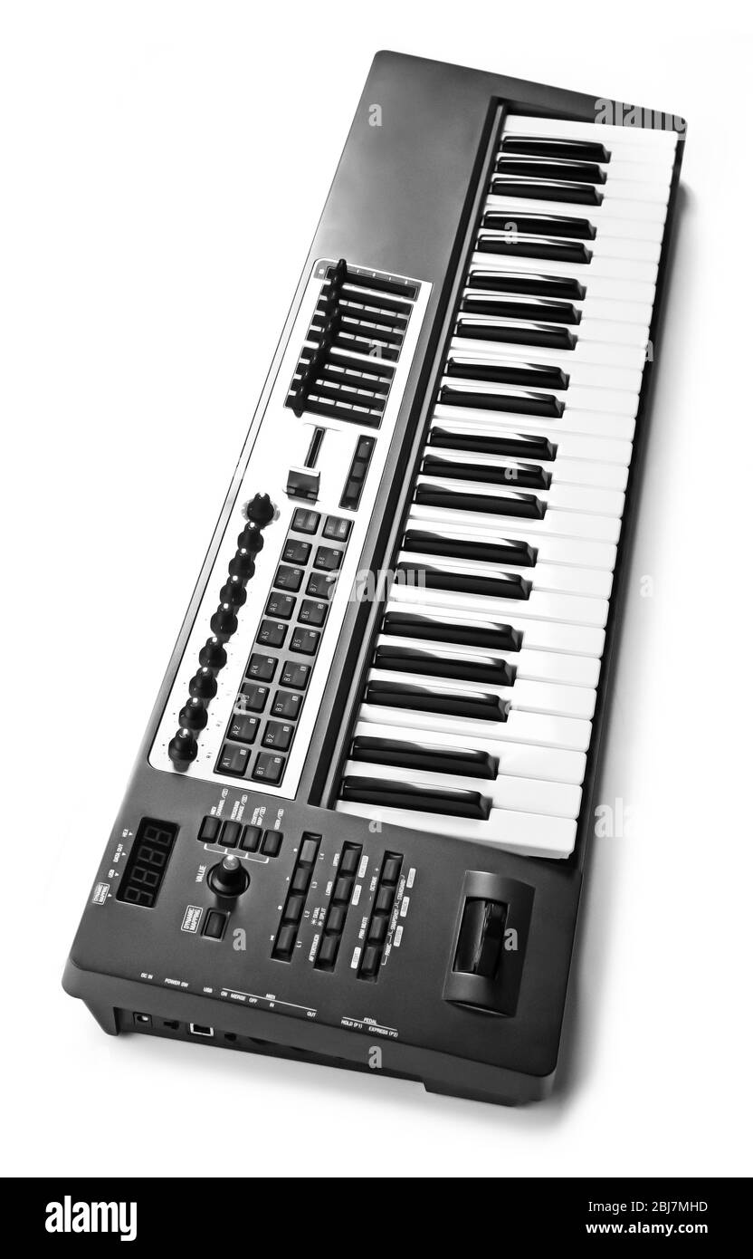 Piano keyboard closeup music Cut Out Stock Images & Pictures - Alamy