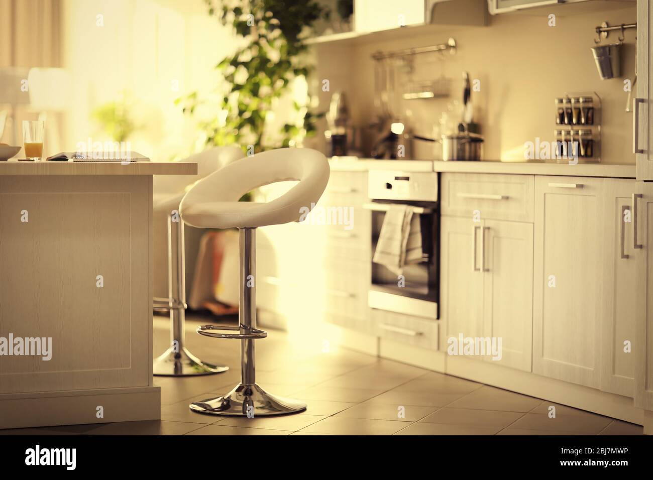 Modern beautiful kitchen interior Stock Photo - Alamy