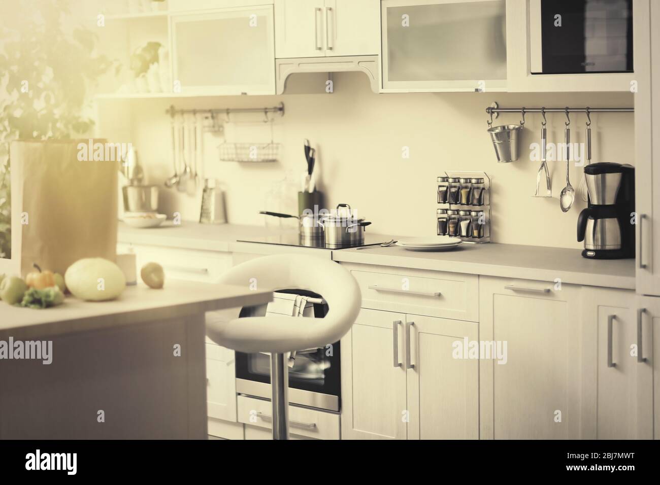 Modern beautiful kitchen interior Stock Photo - Alamy