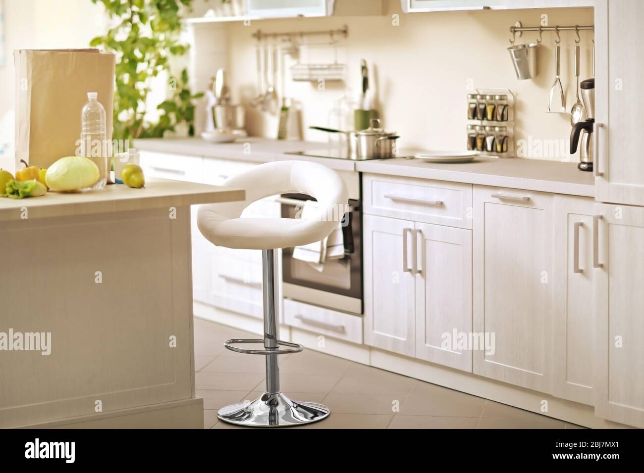 Modern beautiful kitchen interior Stock Photo - Alamy
