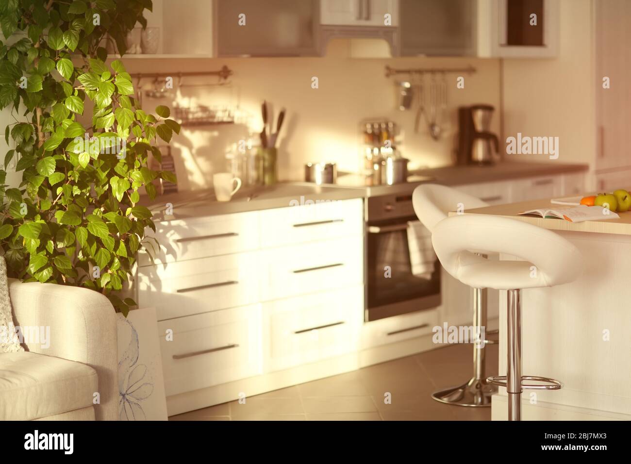 Modern beautiful kitchen interior Stock Photo - Alamy