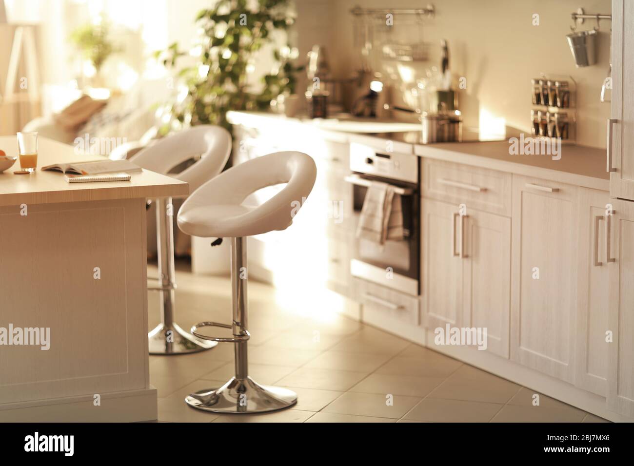 Modern beautiful kitchen interior Stock Photo - Alamy