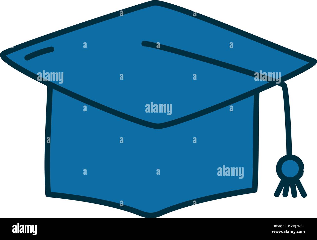 graduation cap icon over white background, line and fill style, vector ...