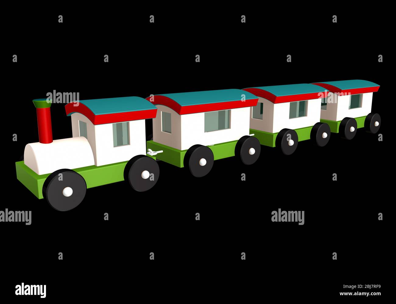 3D render-colorful Toy Train for kids, engine, cartoon home isolated on ...