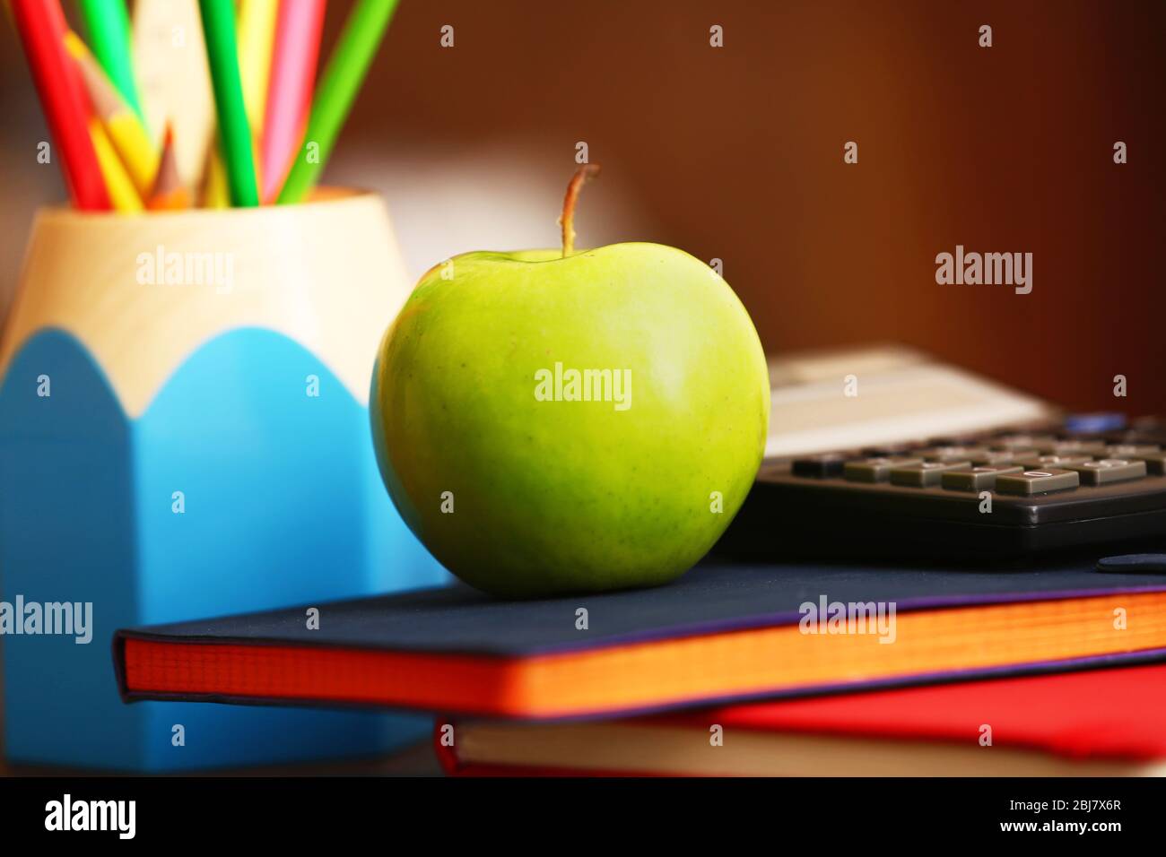 Stationery set for school on the table Stock Photo - Alamy