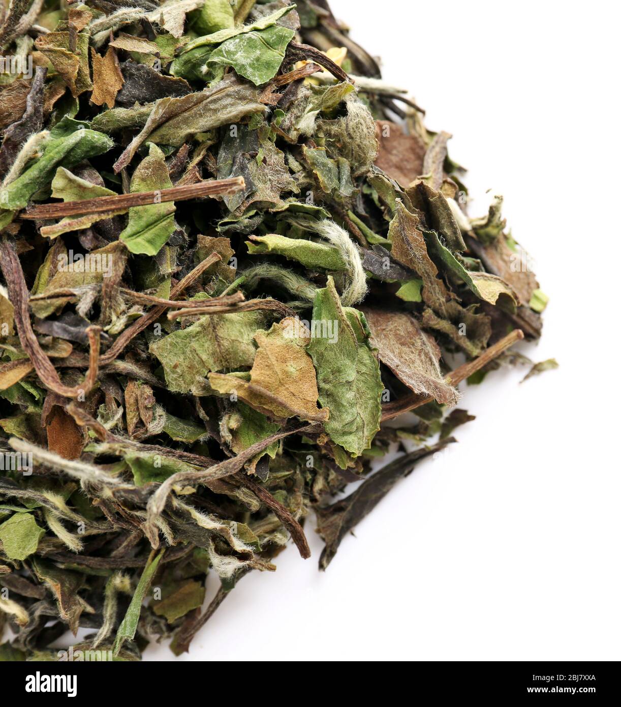 Pile of dry white tea, isolated on white Stock Photo - Alamy