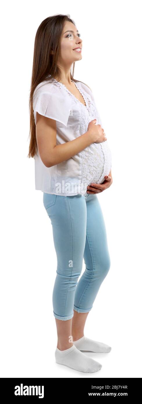 Belly hand woman concept Cut Out Stock Images & Pictures - Alamy
