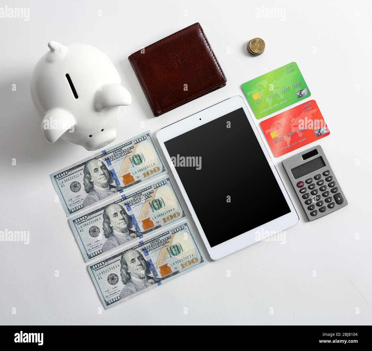 Set of stylish businessman accessories on table Stock Photo - Alamy