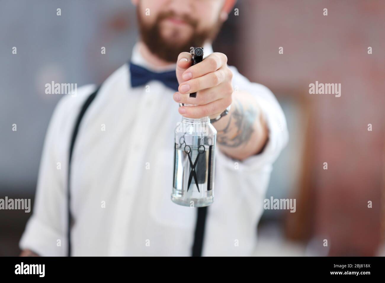Beauty salon barber man spray hi-res stock photography and images - Alamy