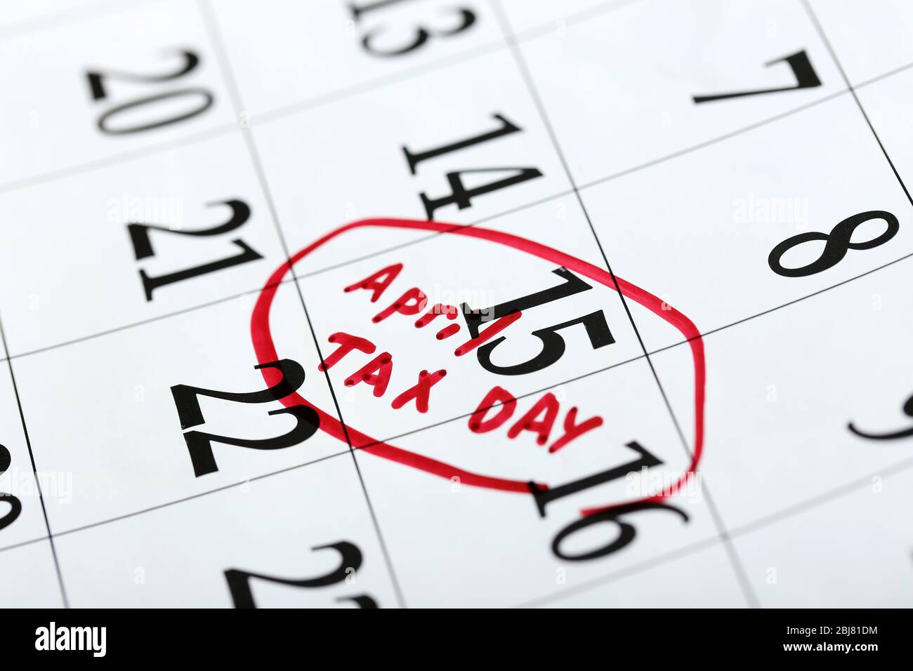 Calendar close day circled hi-res stock photography and images - Alamy