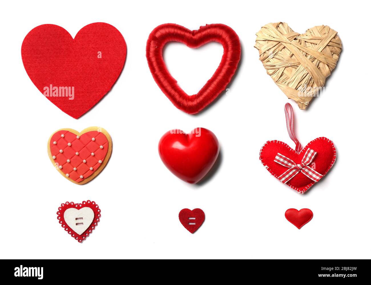 Set of different hearts, isolated on white Stock Photo - Alamy