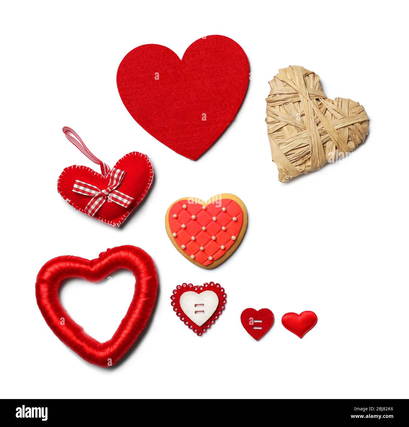 Set of different hearts, isolated on white Stock Photo - Alamy