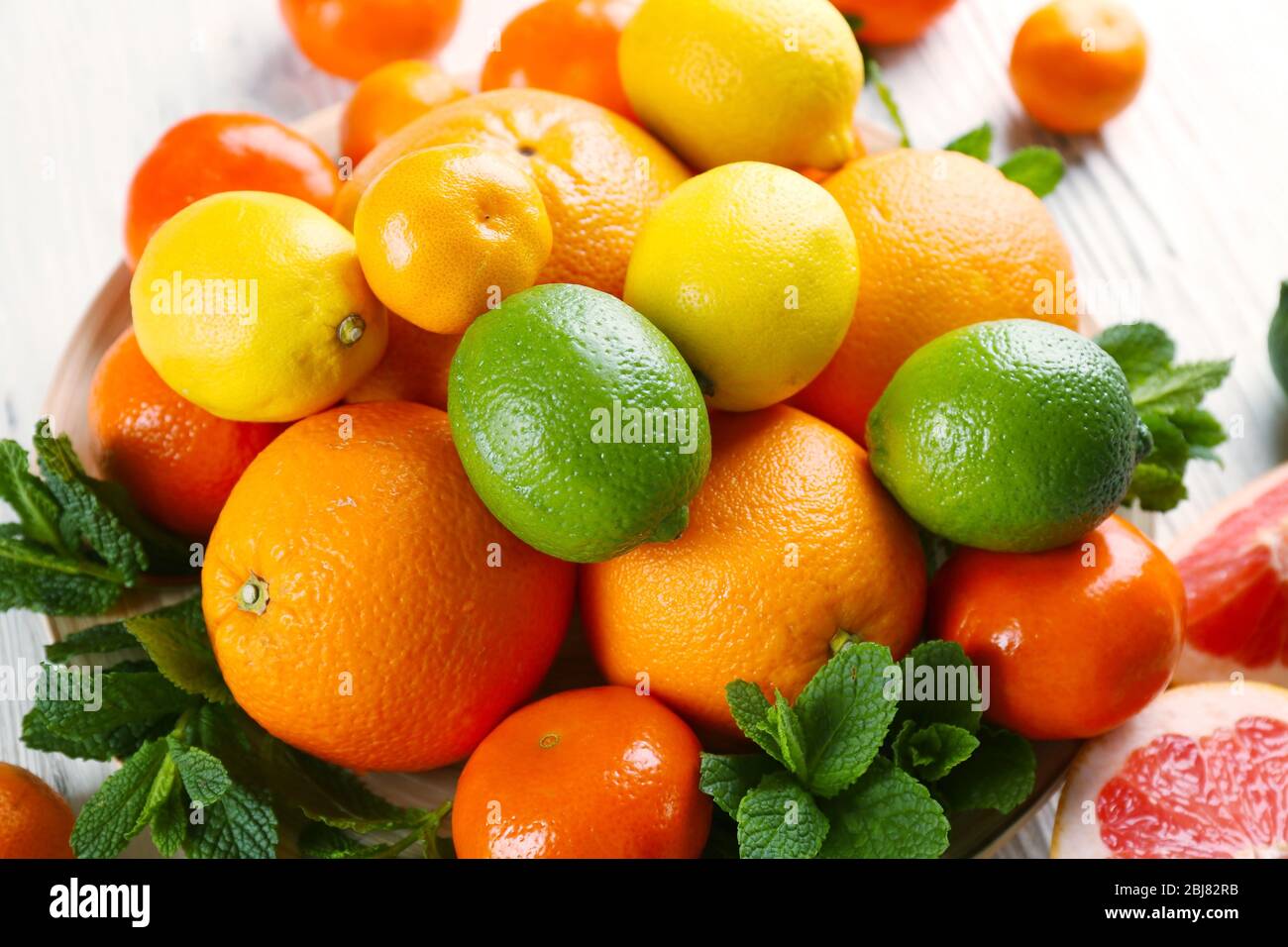Set of different citrus fruit, close up Stock Photo - Alamy
