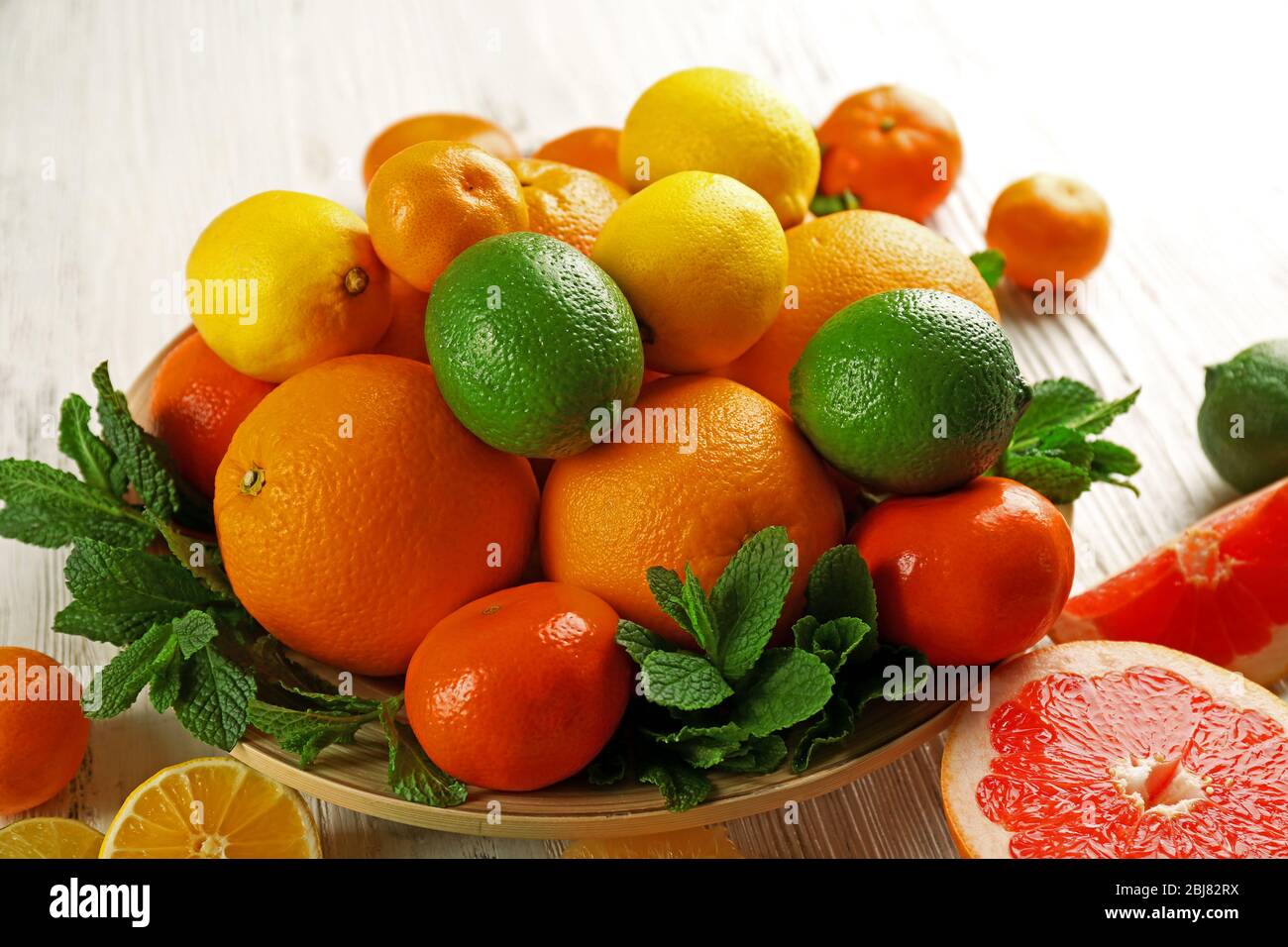 Set of different citrus fruit, close up Stock Photo - Alamy