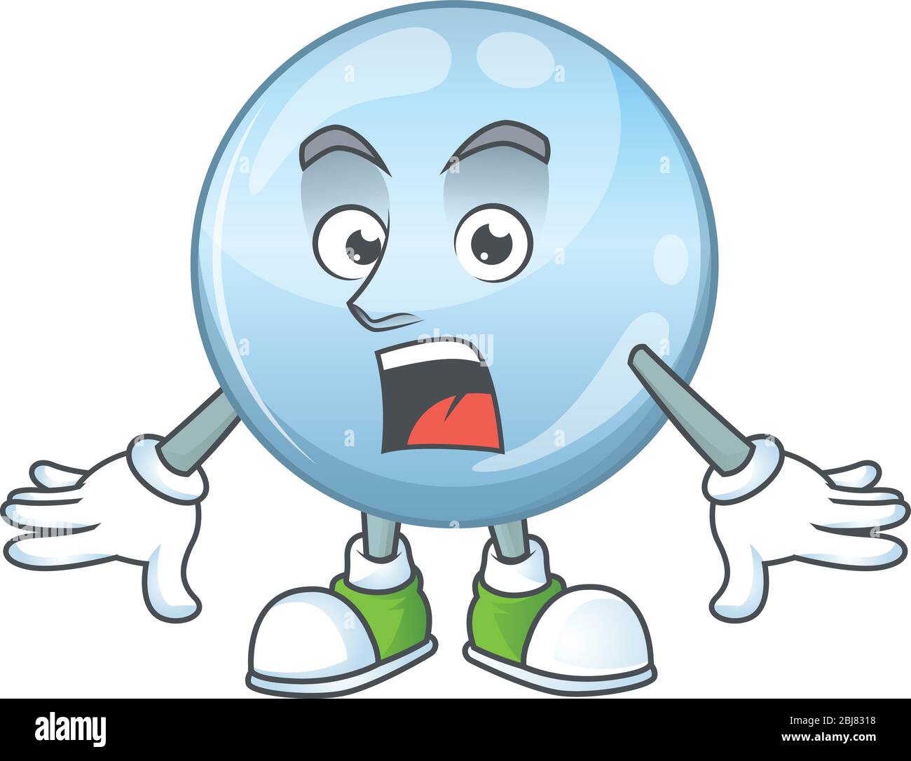 A cartoon design of collagen droplets showing an amazed gesture Stock ...